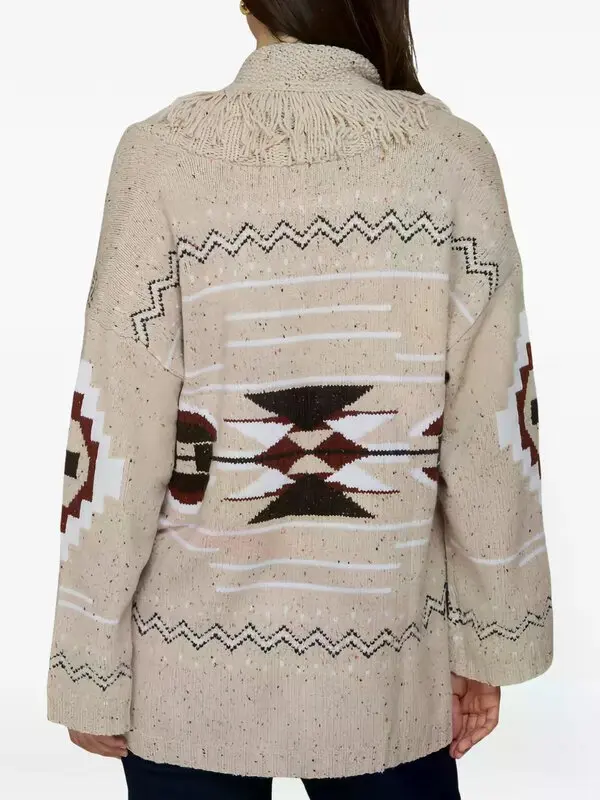 Autumn Cashmere Fringed Shawl-collar Jacket