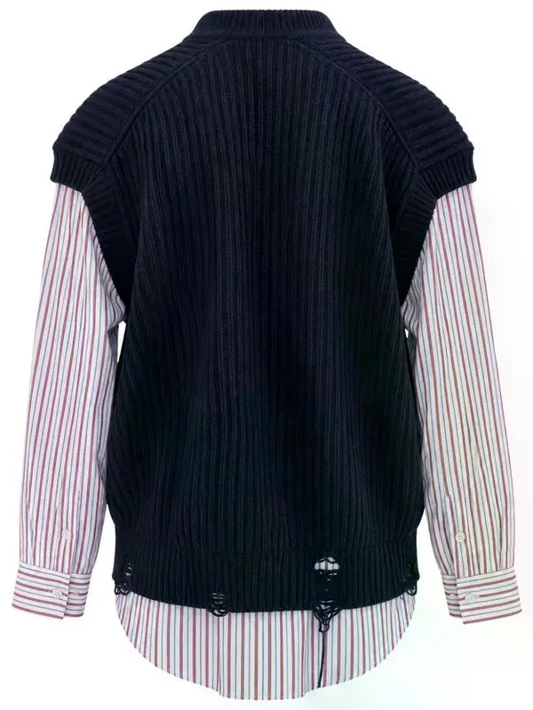 SOLOTRE Layered Striped Shirt