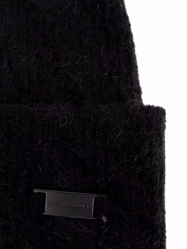 Canada Goose Ribbed-knit Logo-plaque Beanie Hat