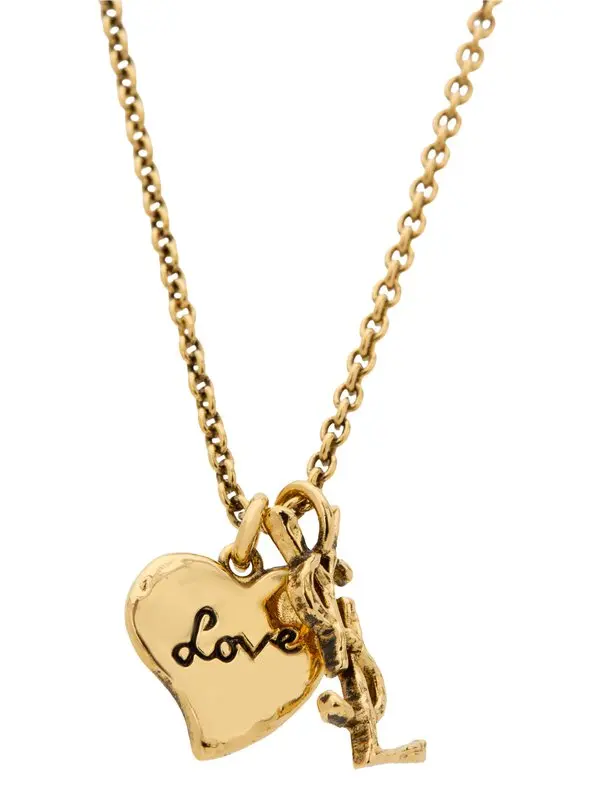 Saint Laurent Collana Cuore Cassandre In Ottone