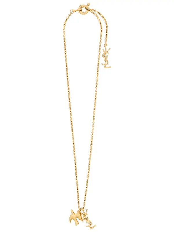 Saint Laurent Collana Colomba Cassandre In Ottone
