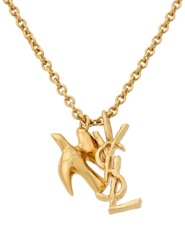 Saint Laurent Collana Colomba Cassandre In Ottone
