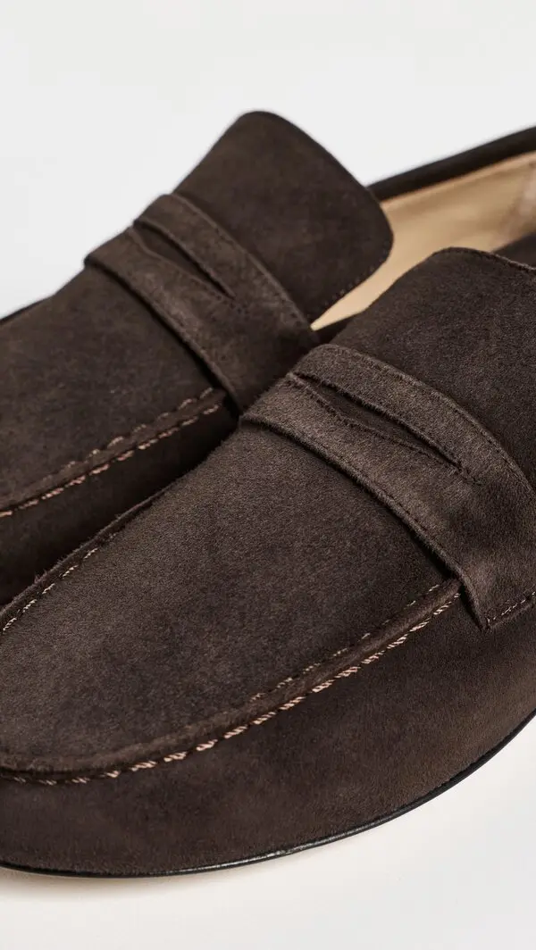 JAMIE HALLER Suede Penny Loafers