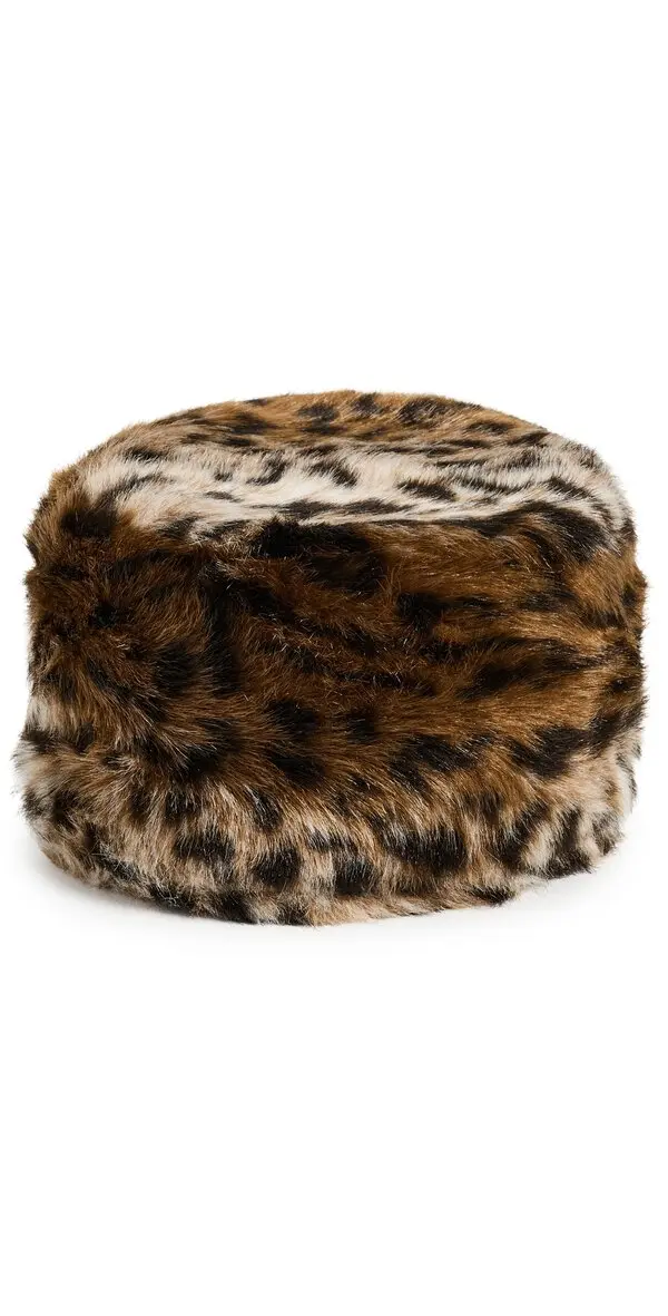 Apparis Margot Shaved Leopard Pillbox Hat - Leopard Multi