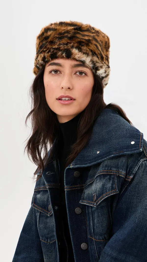 Apparis Margot Shaved Leopard Pillbox Hat