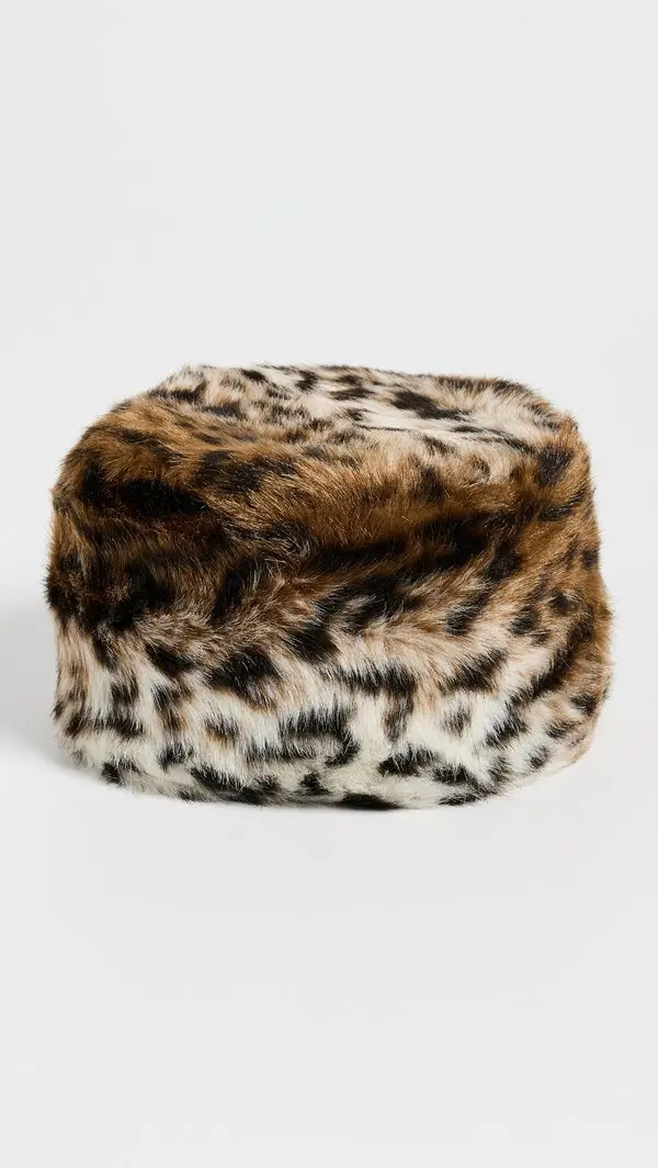 Apparis Margot Shaved Leopard Pillbox Hat