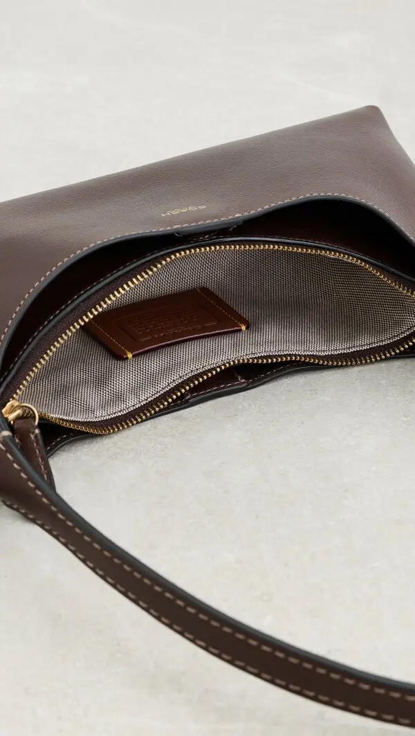 COACH Natural Grain Leather Brooklyn 26 Shoulder Bag - Maple