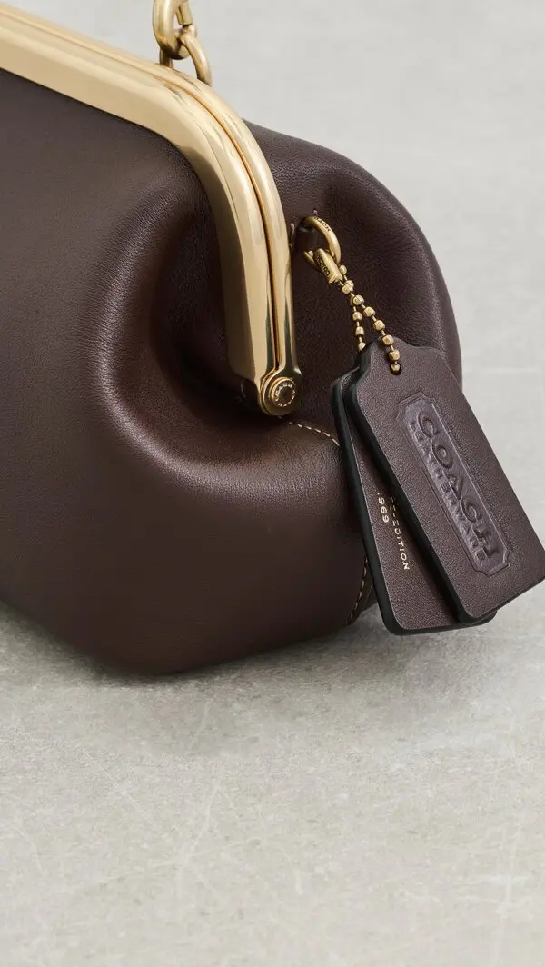 COACH Glovetanned Leather 30 Kisslock Frame Bag - Maple