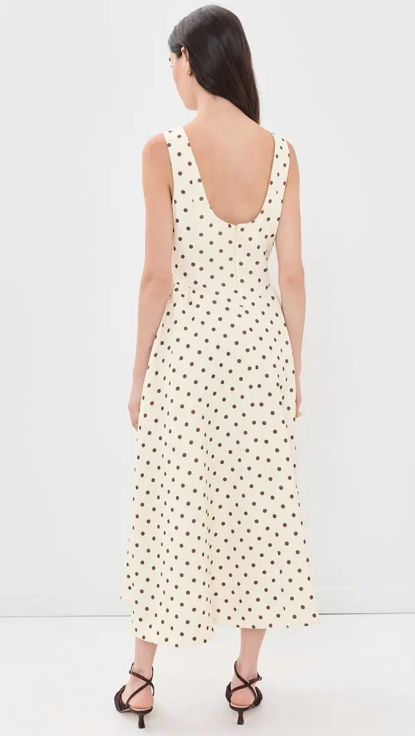 English Factory Polka Dot Sleeveless Midi Dress