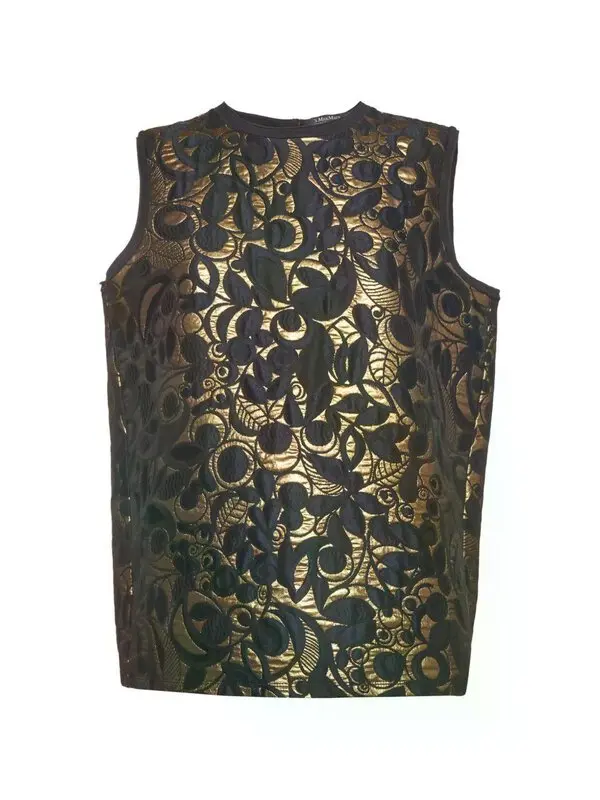 Max Mara Floral Jacquard Sleeveless Tunic Top