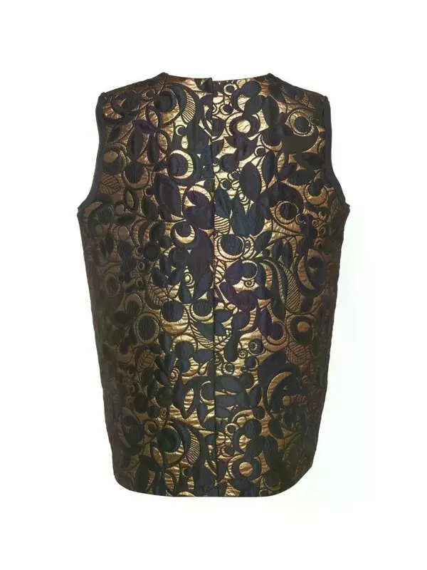 Max Mara Floral Jacquard Sleeveless Tunic Top