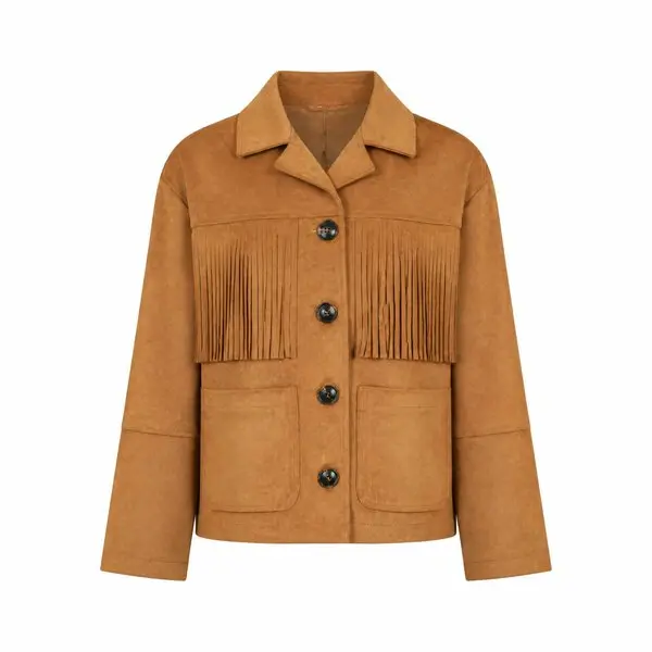 YUMI Faux Suede Tassel Jacket