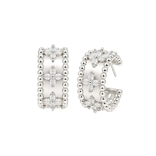 UCHI & SOTO Kinmokusei Bead Floral Earrings - Silver