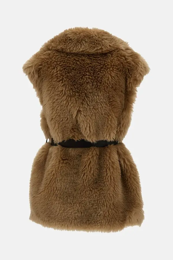 PAROSH Gilet Lungo In Eco-pelliccia - Brown