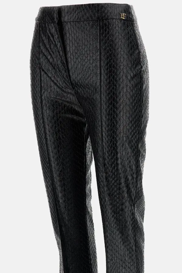 Elisabetta Franchi Pantalone Effetto Pelle - Black