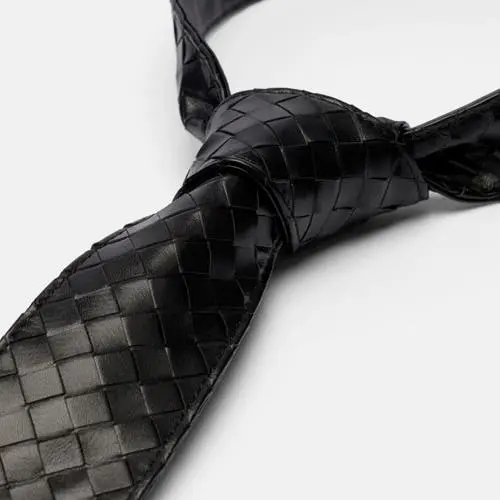 MARC NOLAN Woven Calfskin Leather Tie