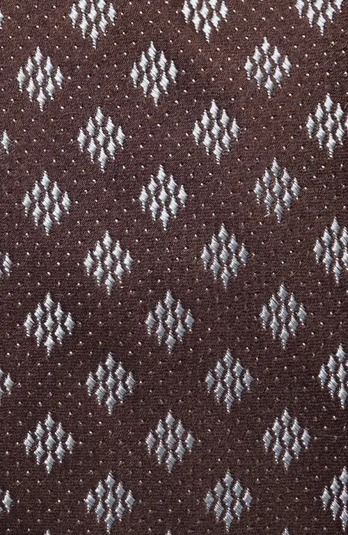 Nordstrom Hayes Geometric Jacquard Silk Tie - Chocolate