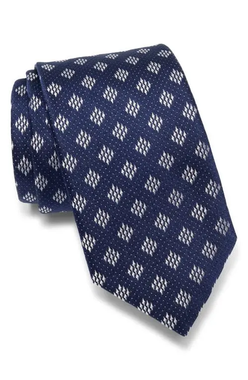 Nordstrom Hayes Geometric Jacquard Silk Tie - Navy