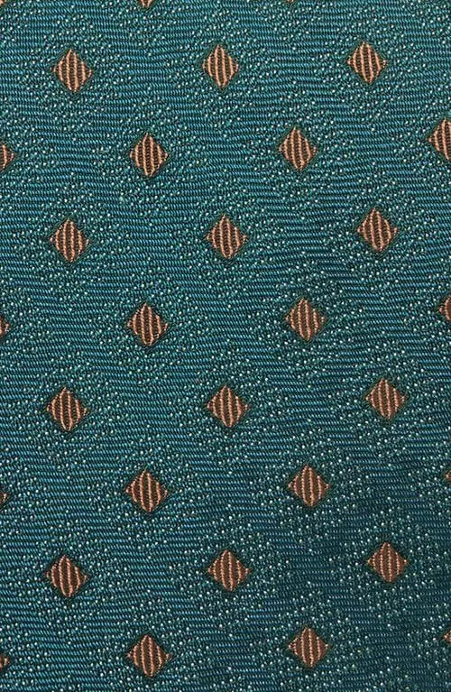 Nordstrom Calabra Neat Geometric Jacquard Silk Tie - Jade