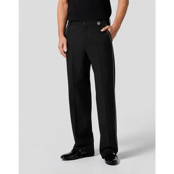 Philipp Plein Loose Fit Trousers Studs - Black