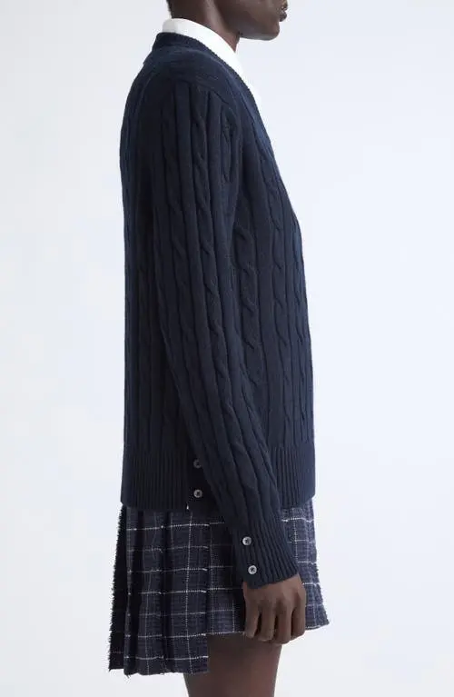 Thom Browne 4-bar Cable Stitch Cashmere Sweater