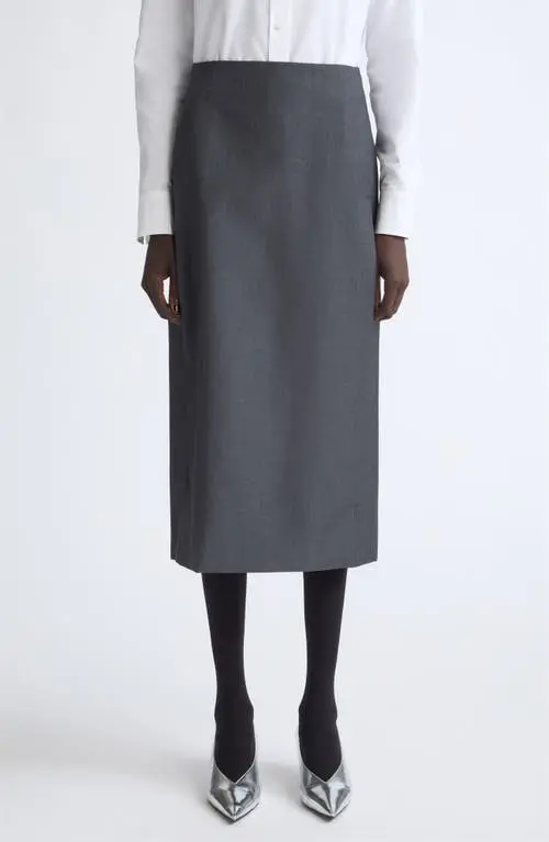 JIL SANDER Straight Wool & Mohair Midi Skirt