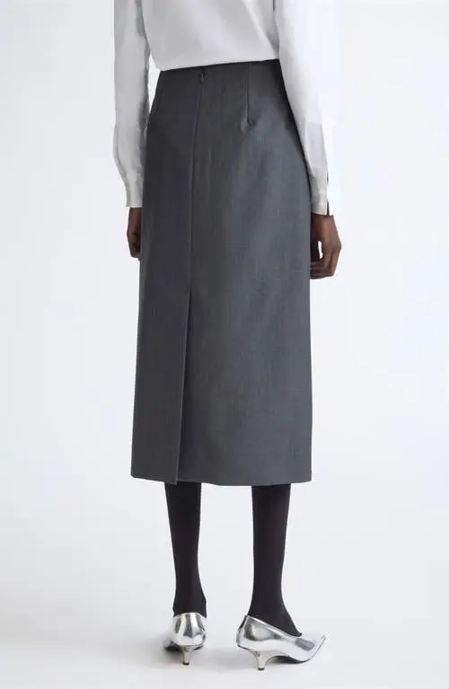 JIL SANDER Straight Wool & Mohair Midi Skirt