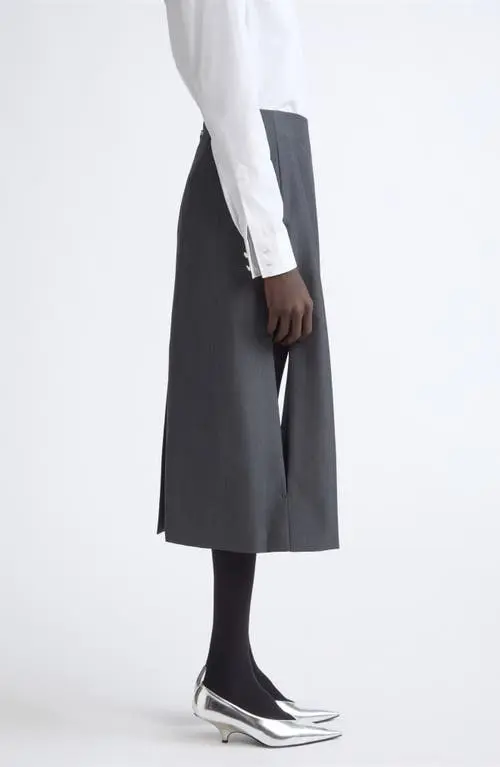 JIL SANDER Straight Wool & Mohair Midi Skirt