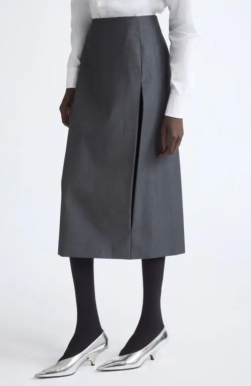 JIL SANDER Straight Wool & Mohair Midi Skirt
