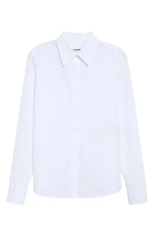 JIL SANDER Fitted Classic Collar Cotton Poplin Button-up Shirt
