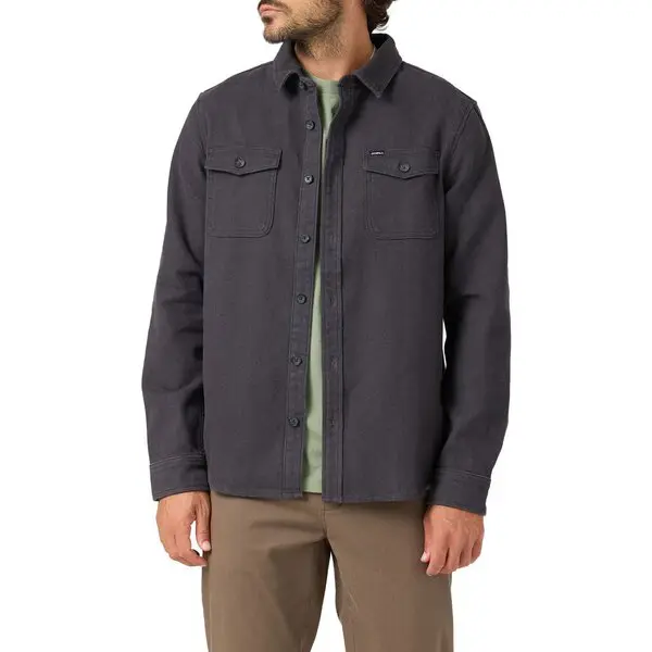 O'Neill Blanket Cotton Flannel Button-up Overshirt - Phantom