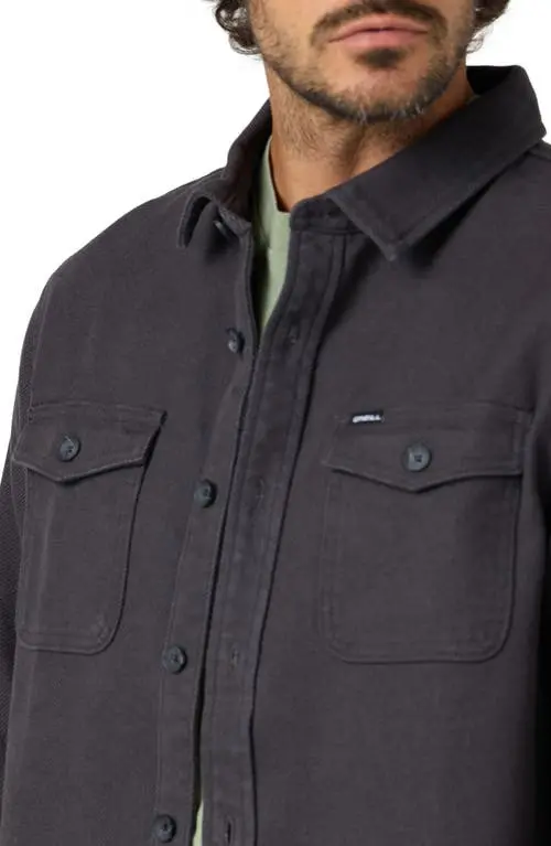 O'Neill Blanket Cotton Flannel Button-up Overshirt - Phantom