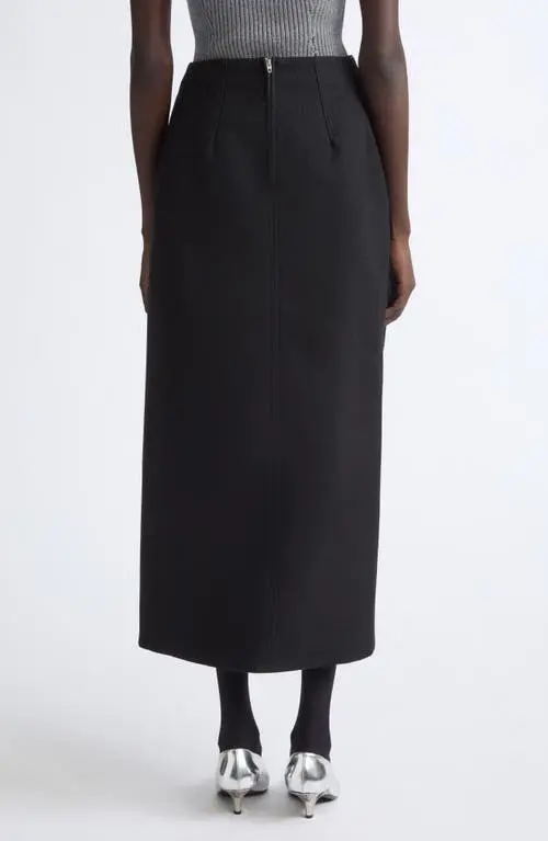 JIL SANDER Sculpted Virgin Wool Midi Skirt