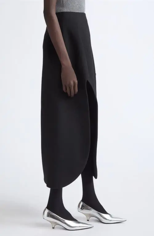 JIL SANDER Sculpted Virgin Wool Midi Skirt