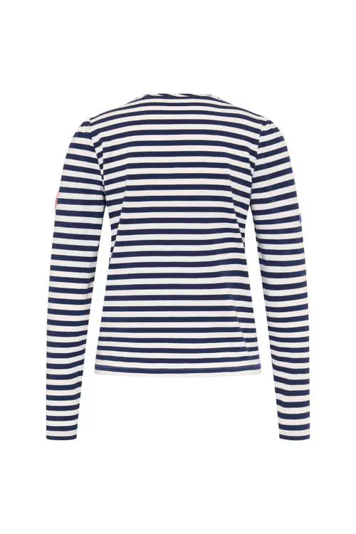 MAISON COMMON Striped Jersey T-shirt With Application
