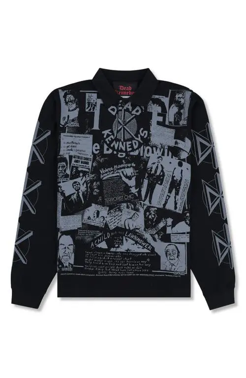 PLEASURES X Dead Kennedys Poster Graphic Long Sleeve Polo