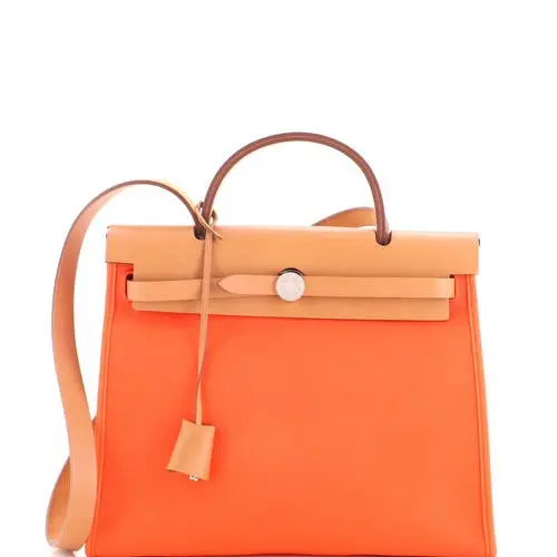 Hermès Herbag Zip Leather And Toile 31