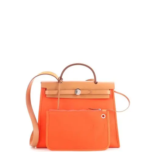 Hermès Herbag Zip Leather And Toile 31