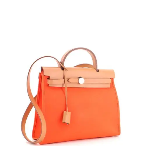 Hermès Herbag Zip Leather And Toile 31