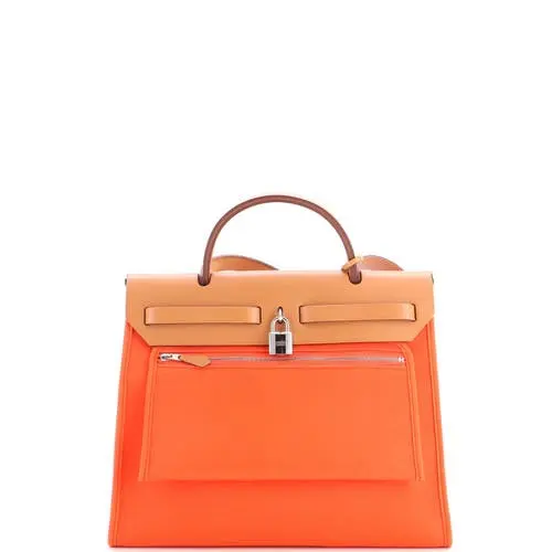 Hermès Herbag Zip Leather And Toile 31