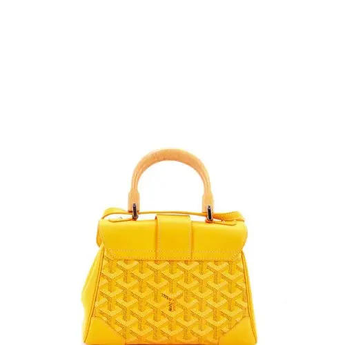 Goyard Saigon Top Handle Bag Coated Canvas With Leather Mini
