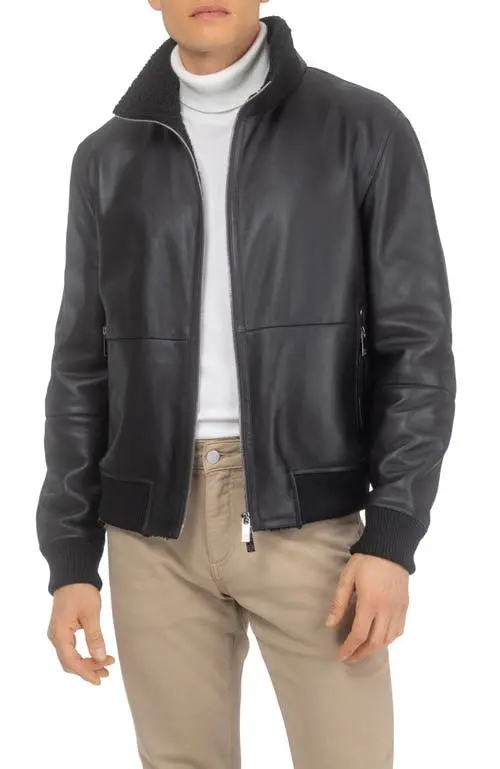 Gorski Genuine Shearling Lamb Bomber Jacket