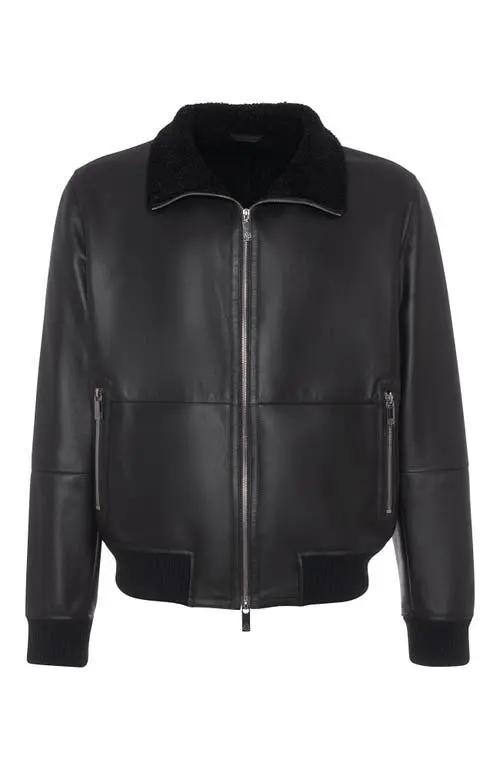 Gorski Genuine Shearling Lamb Bomber Jacket