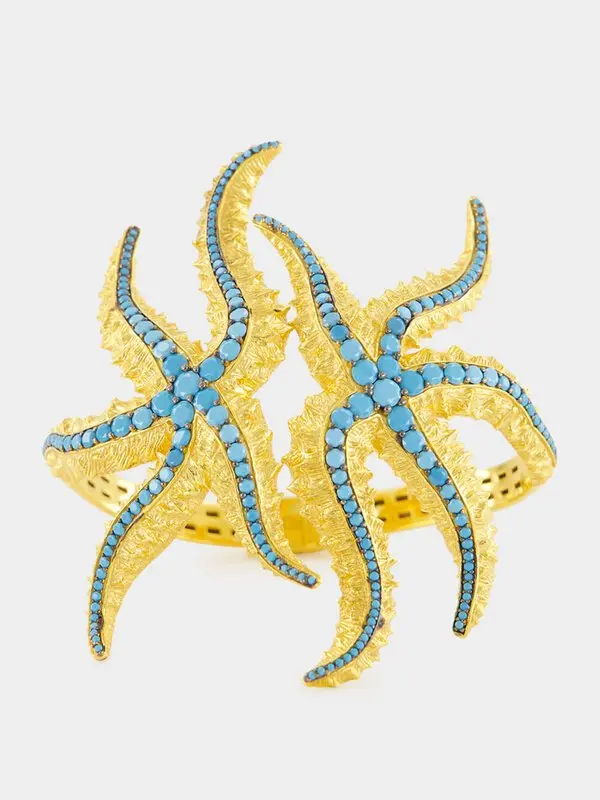 Begum Khan Gold-plated Sirena Bracelet In Turquoise