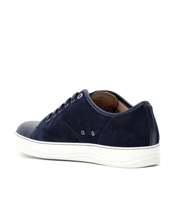 LANVIN Navy Blue Lace-up Casual Sneakers