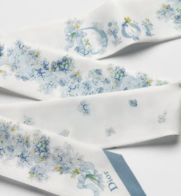 Dior Floral Print Skinny Scarf