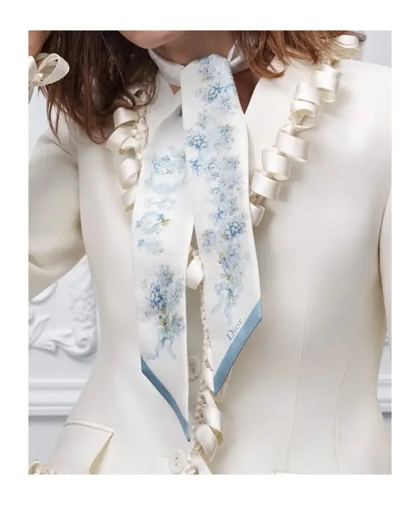 Dior Floral Print Skinny Scarf