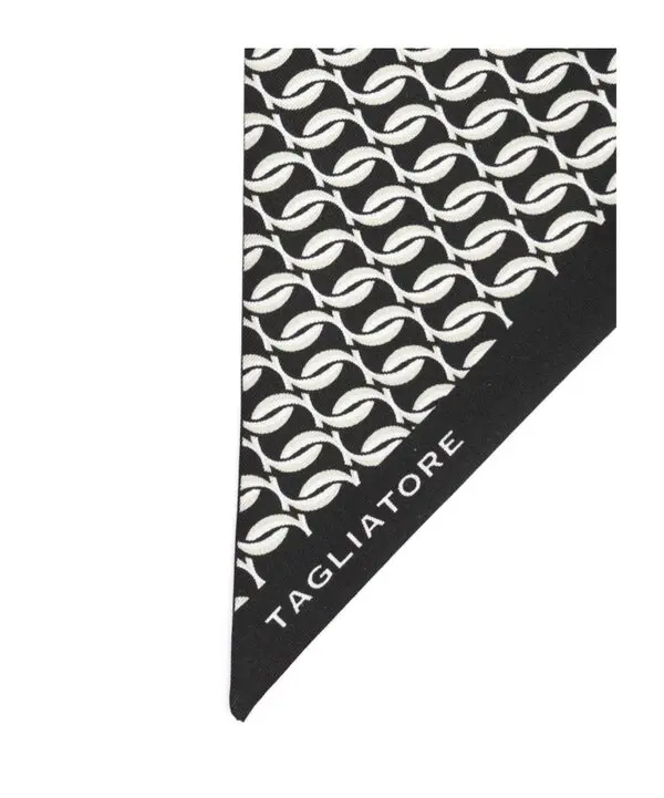 Tagliatore Logo Printed Scarf - Black
