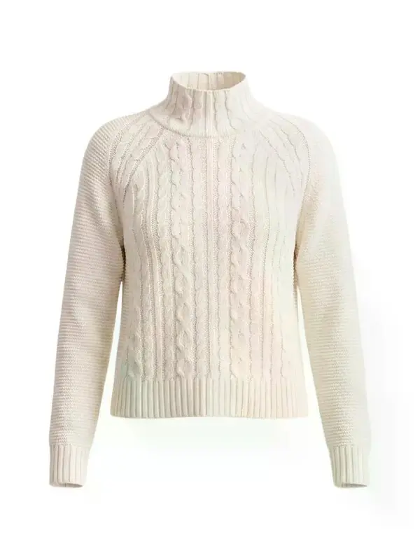 GRAN SASSO Cable-knit Mock-neck Sweater - Neutrals