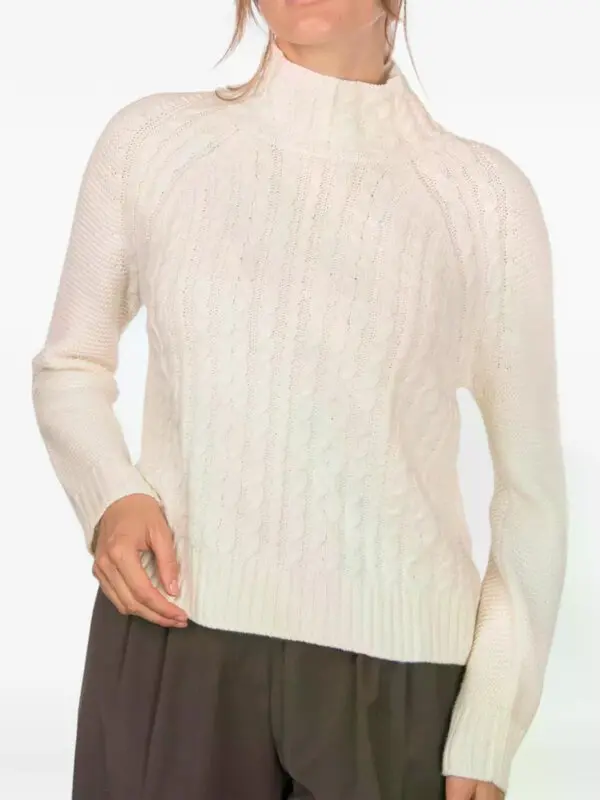 GRAN SASSO Cable-knit Mock-neck Sweater